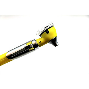 New Premium Student Home USE LED Bright Light ENT Diagnostic Otoscope Pocket Size Yellow Plus 1 Extra Replacement Bulb Plus 10 Specula Cynamed