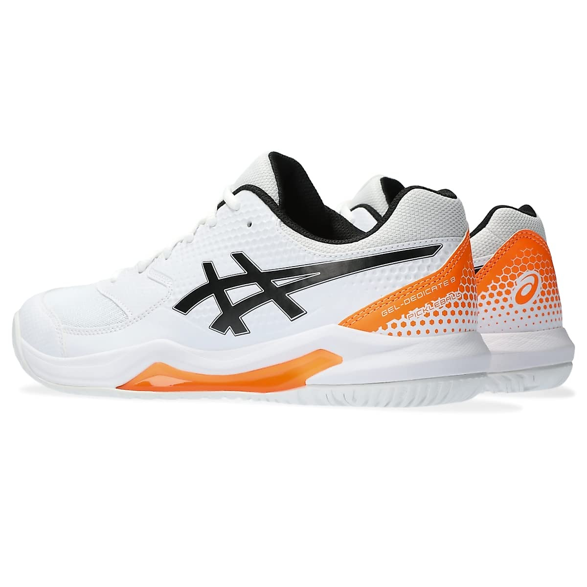 ASICS Men's Gel-Dedicate 8 Pickleball Shoes, 10, White/Shocking Orange