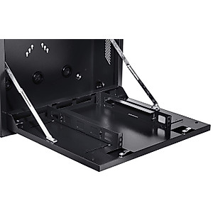 Kenuco Heavy Duty 16 Gauge Steel DVR Security Lockbox with Fan and Swing Open Top (24'' x 21'' x 8'' Black)