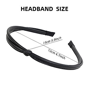 WOVOWOVO Hairband, 5 Pcs Thin Leather Headbands for Women - Knotted Head Bands for Women's Hair Fashion - Headband Black Brown White - Hair Accessories for Women and Girls