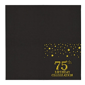 Pandecor Birthday Party Plates and Napkins Party Supplies Set Serve up to 20 Guests (75 years old)