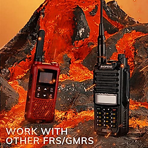 BAOFENG UV-9G GMRS Radio Waterproof IP67, Outdoors Two Way Radios Long Range Rechargeable, Handheld Dual Band NOAA Scanner, GMRS Repeater Capable, Programming Cable Included