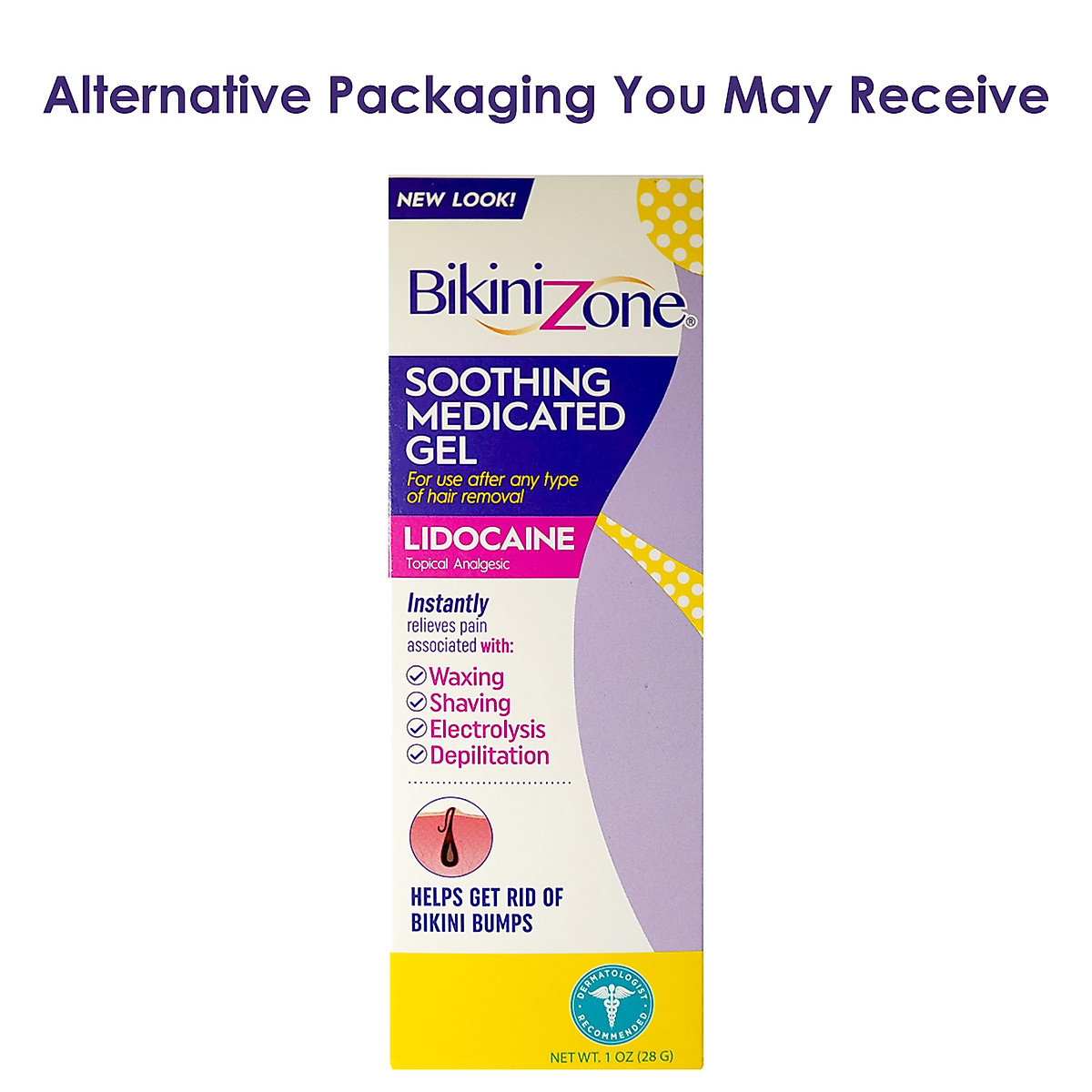 Bikini Zone Medicated After Shave Gel Lidocaine Razor Bump Relief, 1 Oz, 3 Pack