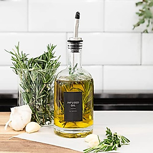 Black Oil Bottle Labels Stickers - 54 Pantry Labels for Vinegar & Oil Dispenser Bottles Condiment Labels - Oil Jar Labels Pantry Stickers - Kitchen Stickers Waterproof Oil Bottle Labels Stickers