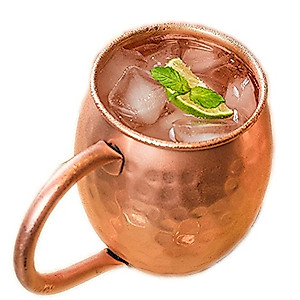 PARIJAT HANDICRAFT Moscow Mule Copper Mugs 16 Oz Copper Moscow Mule Mugs Solid Copper Hammered Mug Copper Cups for Moscow Mules Set of 4