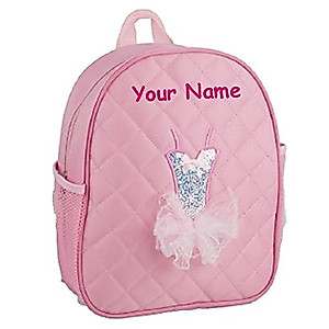 Princess Personalized Quilted Pink Tutu Themed Backpack Dance Bag - 12 Inches