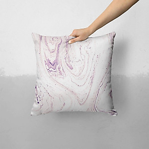iiRov Light Purple Textured Marble - Custom Decorative Home Decor Indoor or Outdoor Throw Pillow Cover Plus Cushion Set for Sofa, Bed or Couch (Pillow CASE Cover Plus Cushion)