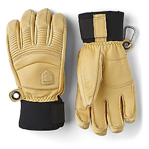Hestra Leather Fall Line - Short Freeride 5-Finger Snow Glove with Superior Grip for Skiing, Snowboarding and Mountaineering - Natural Brown - 8
