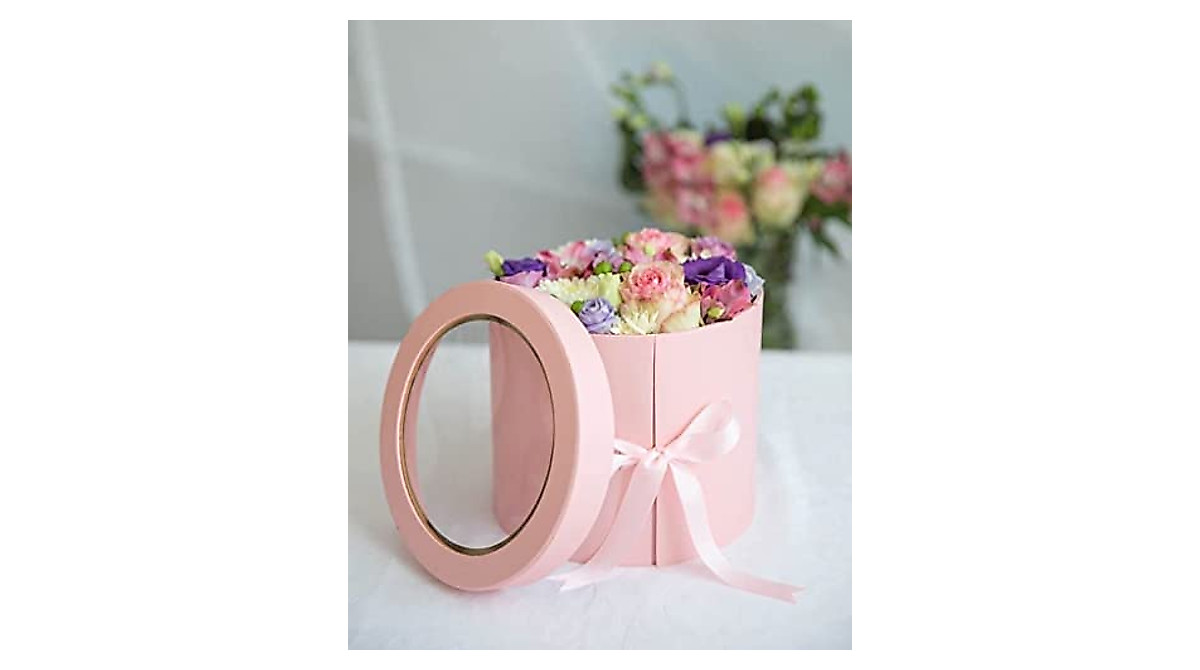 Premium 2 Tier Round Flower Gift Box w/ Lid | Ships from USA