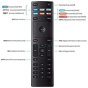 Universal Remote Control, XRT136 for VIZIO All LED LCD HD 4K UHD HDR Smart TVs
