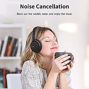 Tecno Bluetooth Headphones with Microphone, Wireless Over Ear Bluetooth Headphones, Deep Bass Memory Foam Ear Cups Headphones Wireless Bluetooth with Portable Case for Travel Home Office, N1