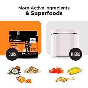 PetHonesty Turmeric Joint Health for Dogs - Hip & Joint Supplement Soft Chews | Omega-3 Fish Oil, Black Pepper, & Coconut to Support Joint Health, Ease Stiffness - Promotes Digestive & Immune Health