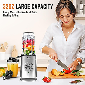 VEWIOR Smoothie Blender, Max 1500W Personal Blender Shakes and Smoothies 32 oz & 24 oz To-Go Cups, Countertop Portable Blenders Kitchen Ideal Frozen Juices Blender, Baby Food, Smoothies, Sauces
