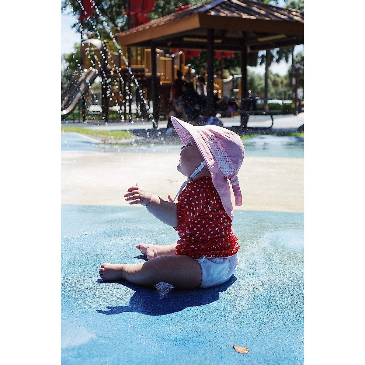 Baby and Toddler Sun Hat - UPF 50+ Kids Boy & Girl Summer Swim Pool & Beach Hat Light Pink