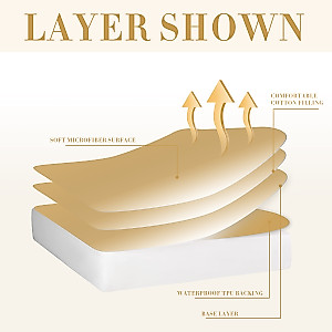 King Quilted Fitted Waterproof Mattress Pad, Breathable Premium Soft Filling Mattress Protector, 8-21 Inches Deep Pocket Noiseless Mattress Cover (Grey)