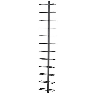 TheRackCo. Wall Series - Center Frame Metal Wall Mount Wine Bottle Rack, Black (12 Bottles) + Free Corkscrew Wine Bottle Opener
