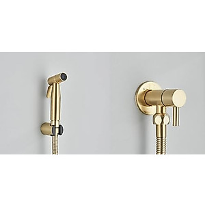 GMWARDDF Shower Sets for Bathroom Matte Black Bidet Single Cold Water Bidet Faucet Stainless Steel Bidet Water Crane for Toilet Brushed Gold