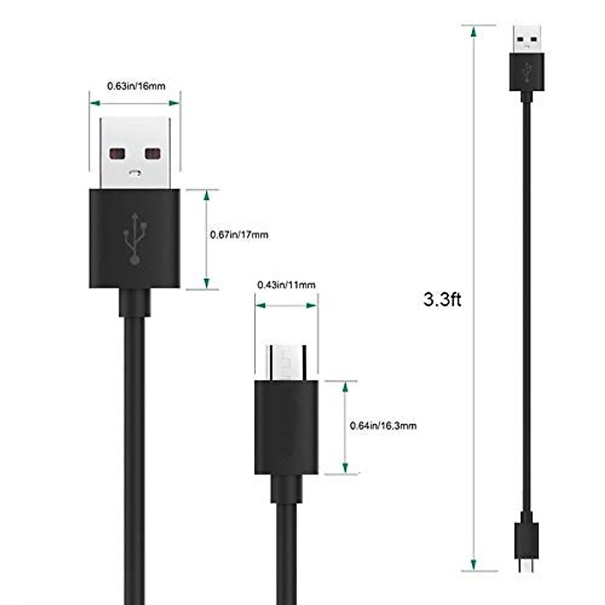 Fast Quick Charging MicroUSB Cable Works Compatible with Your Samsung Godiva is Allows Fast Charging Speeds! (5ft / 1.5M)
