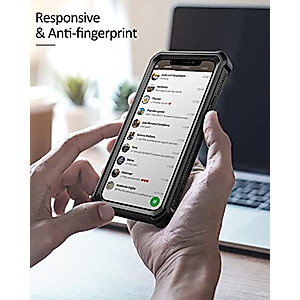 Dexnor for iPhone X/iPhone Xs Case, [Built in Screen Protector and Kickstand] Heavy Duty Military Grade Protection Shockproof Protective Cover for iPhone X/iPhone Xs, Black