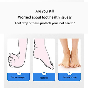 WILLQ Drop Foot Brace Orthosis Padded Drop Foot Brace Ankle Foot Support for Foot Drop Stroke Achilles Tendon Injury Keeping Foot in Straight Right Angle Adjustable Foot Drop Orthosis,Left,Small