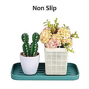 Silicone Kitchen Sink Organizer, Sponges Holder, Soap Rack 9.96 x 5.24 Inches, Silicone Tray for Sponge, Dispenser, Scrubber and Other Kitchen and Bathroom Accessories Color Teal Pack 2