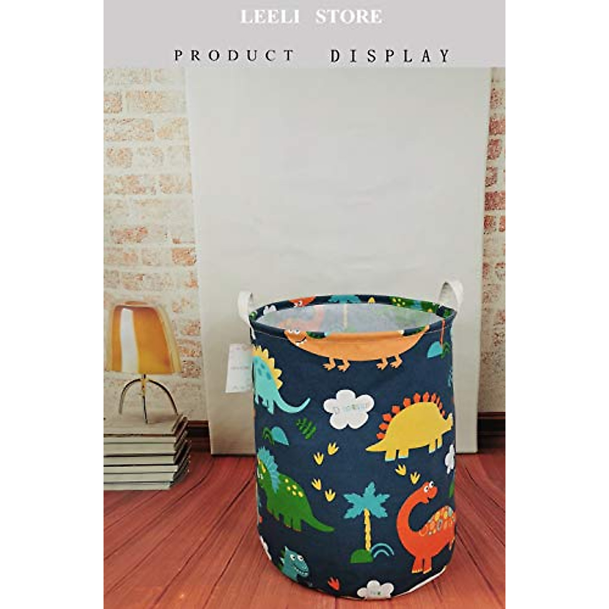 LEELI Laundry Hamper with Handles Collapsible Canvas Laundry Basket,Waterproof Storage Basket Home Organizer for Nursery,Clothes,Toys,Baby Hamper