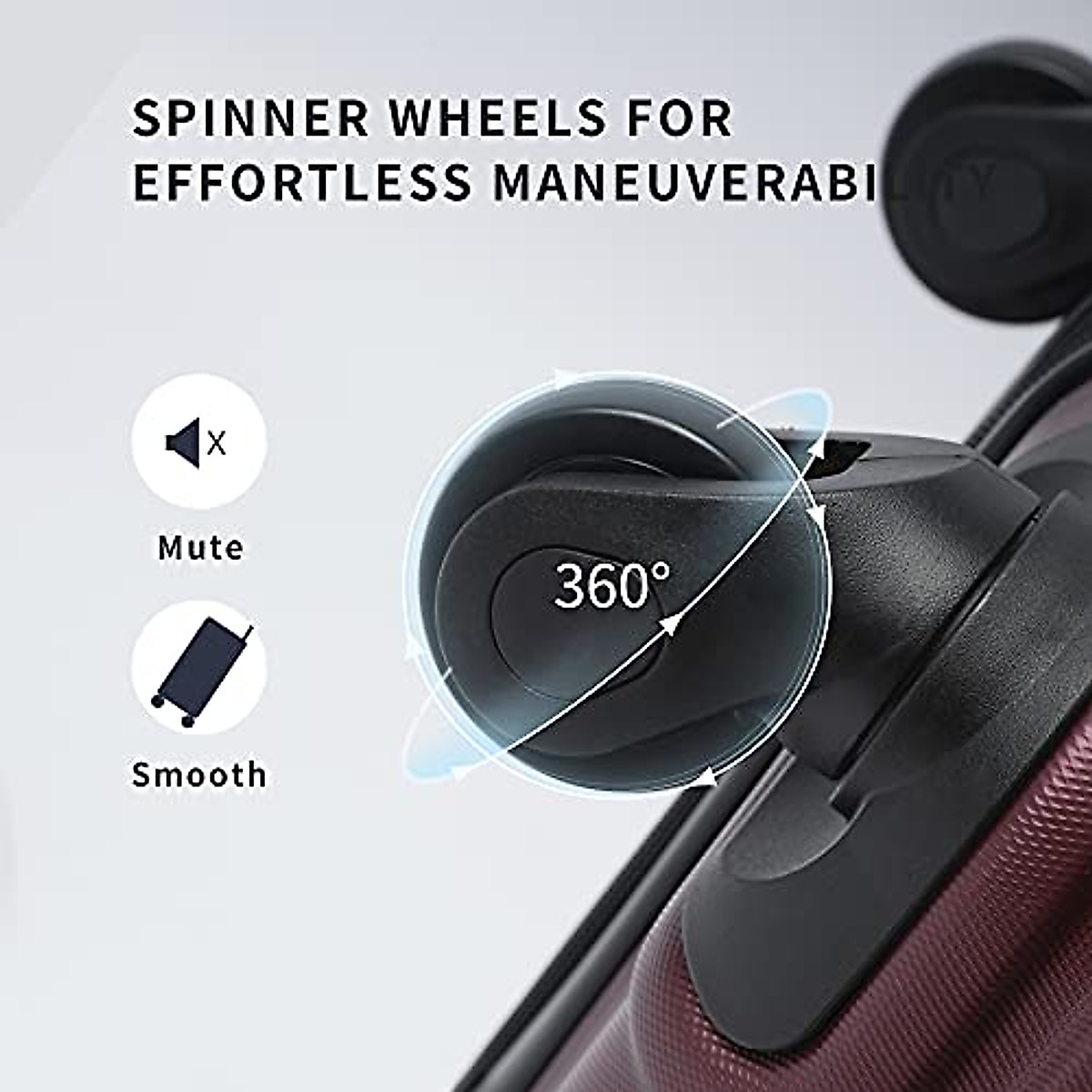 Merax Luggage Sets Red Expandable with TSA Lock Hard Shell Luggage Sets Lightweight Spinner Travel Suitcase (Mahogany)