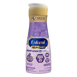 Enfamil NeuroPro Gentlease Baby Formula, Brain Building DHA, HuMO6 Immune Blend, Designed to Reduce Fussiness, Crying, Gas & Spit-up in 24 Hrs, Ready-to-Feed Gentle Infant Formula, Liquid, 32 Fl Oz