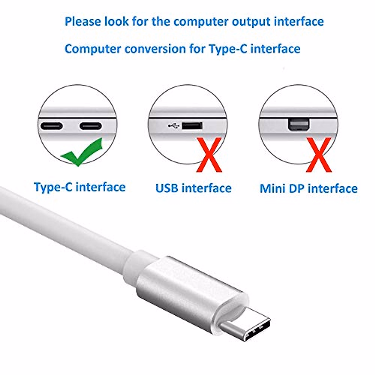 SXYLTNX USB Type C 3.1 to HDMI-Compatible USB 3.0 Dock Hub 3 in 1 USB C Adapter 4K Video PD Charge Converter
