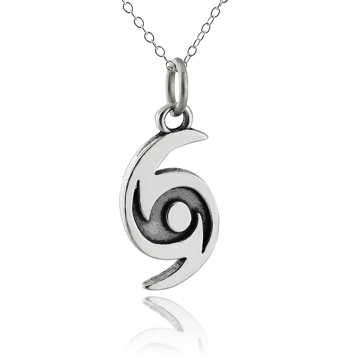 FashionJunkie4Life Sterling Silver Hurricane Necklace, 18" Chain | Birthday Gift for Men and Women