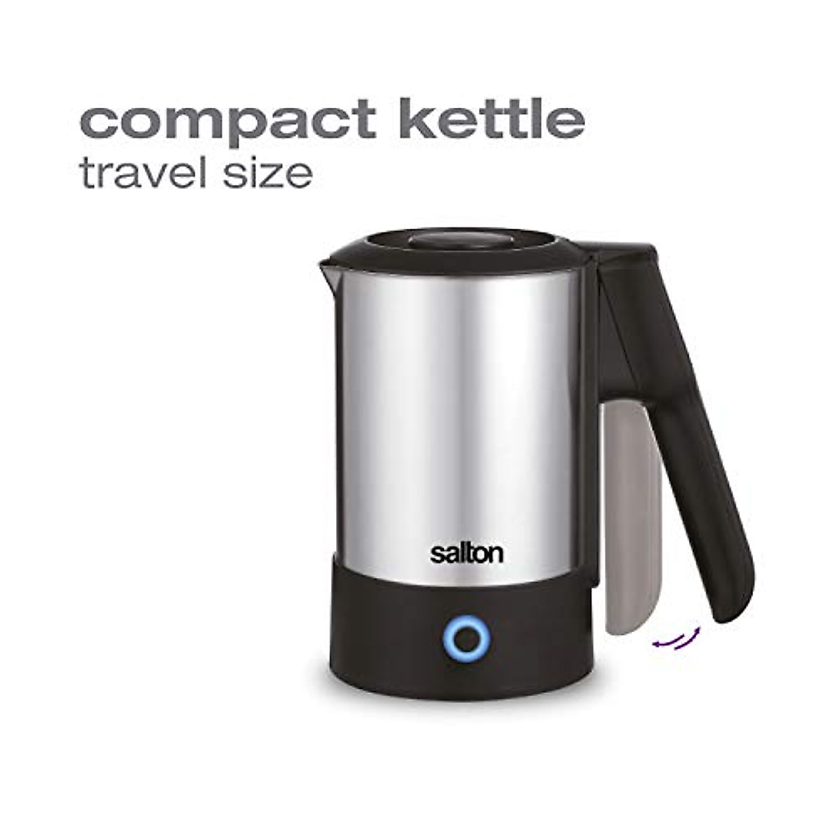 Salton JK2035 Stainless Steel Travel, 600 ml Electric Kettle, Silver