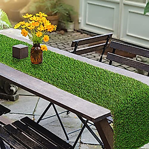 GLOBREEN Artificial Grass Table Runner Decorations for Party, Wedding, Birthday, Baby Shower, Sport Theme, 12" x 36"