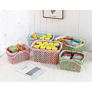 Anyoifax Portable Shower Caddy Basket Plastic Cleaning Tote with Handles Large Storage Organizer Bin for Bathroom, College Dorm, Pantry, Kitchen, Blue