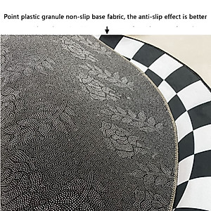 Optical Illusion Rug 3D, Black White Checkeredboard Realistic Trippy Vortex Funny Non-Slip Carpet Round Rugs for Living Room Bedroom Kitchen 23 inch