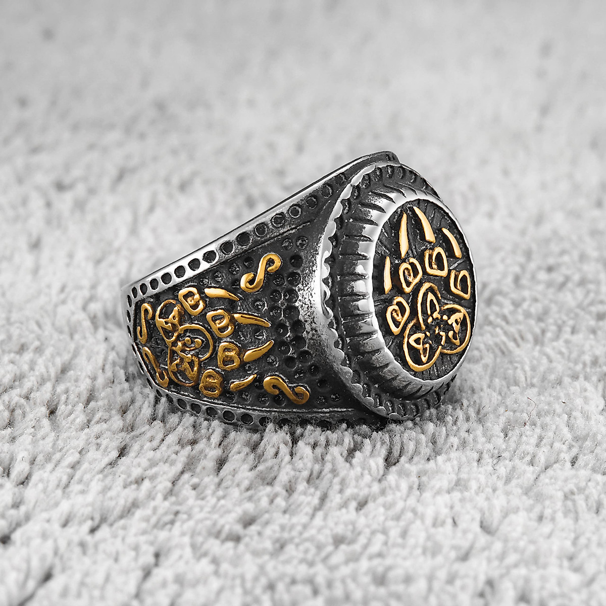 Gungneer Stainless Steel Celtic Knot Bear Paw Ring Viking Berserker Bear Spirit Ring Norse Pagan Protection Jewelry Men Women