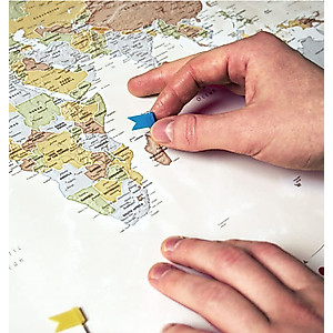 Map Your Travels Deluxe Push Pin World Map | Premium Wood Frame | Personalized Gift Map | Handmade in Minnesota | 33" x 21"