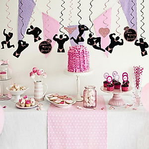 Bachelorette Party Decorations 24pcs Hanging Swirls Decorations Bachelor Party Streamers Funny Male Bridal Shower Party Supplies Bride Party Ceiling Decor Banner Supplies