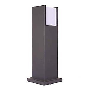 ZMY Outdoor Modern Simple Pillar Light Waterproof Aluminum Metal Post Lighting Acrylic Garden Loft Gate Column Lantern Courtyard Home Villa Decorative Pathway Fixture E27 Edison
