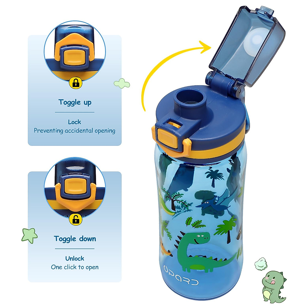 Opard 17oz Kids Water Bottle with Leak Proof Flip-Top Lid, Reusable BPA-Free Tritan for School and Travel