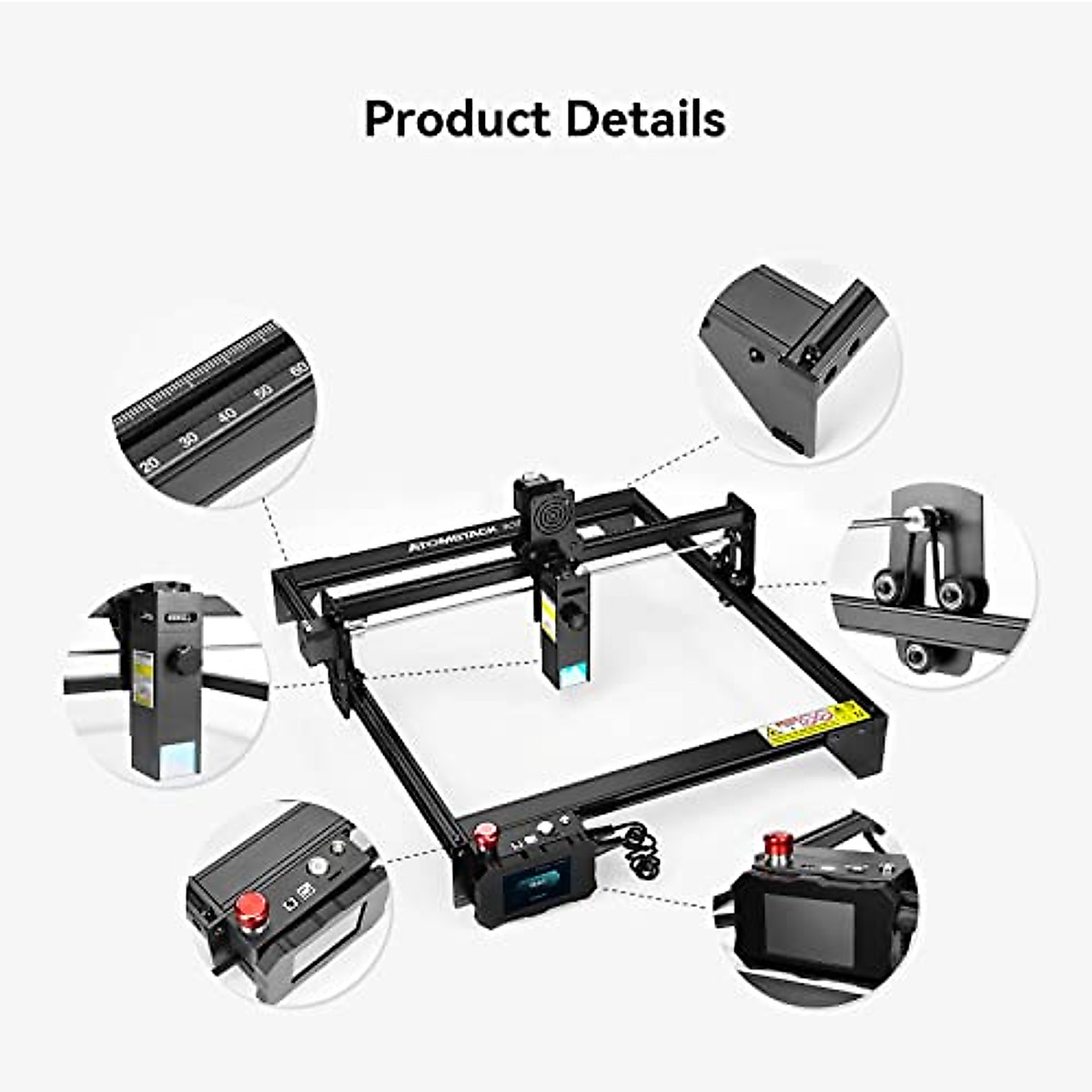 ATOMSTACK A10 pro 50W DIY Laser Cutter and Engraver Machine, 10W Output Power, Eye Protection Compressed Spot 11000mm/min Diode Laser Engraving for Metal and Wood, 410x400mm