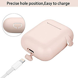 Compatible AirPods Case Cover Silicone Protective Skin for Apple Airpod Case 2nd &1st Generation (2 Pack) (Pink-Turquoise)