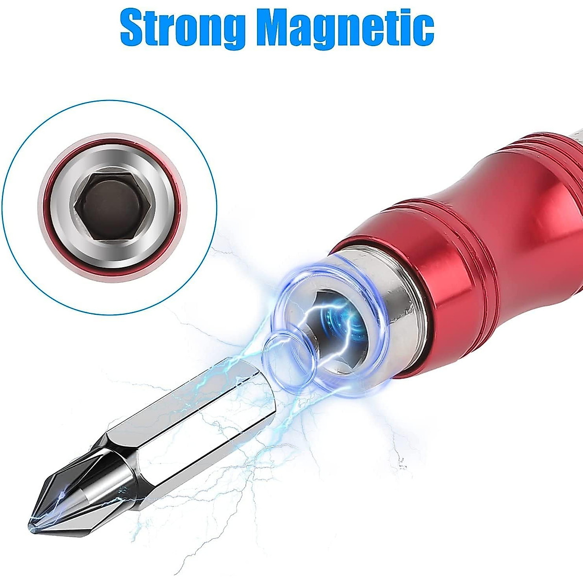 SUNJOYCO 3PCS 1/4" Magnetic Pivot Drill Bit Tip Holder, 105° Right Angle Drill Adapter Extension Impact Driver Bendable in 20° Angle for Corner