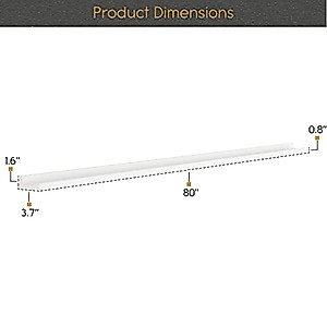 You Have Space Lagos 80" Ledge Wall Shelves, Floating Shelves for Living Room Decor, Bedroom, Office, Ultra Long White Picture Ledge Shelf Set of 2