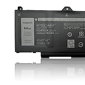 Anepoch GRT01 Laptop Battery Replacement for Dell Latitude 5421 5431 5521 5531 Precision 3561 3470 3571 for Alienware m17 R5 AMD Series Laptop 00P3TJ 0P3TJ 0R05P0 R05P0 05RGW 9JRV0 15.2V 64Wh 4000mAh