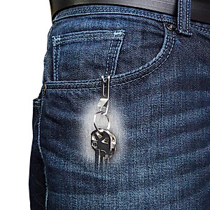 KeySmart Nano Clip - Pocket Clip Key Ring Holder - Secure Your Key Chain, Eliminates Pocket Bulge (2 Pack)