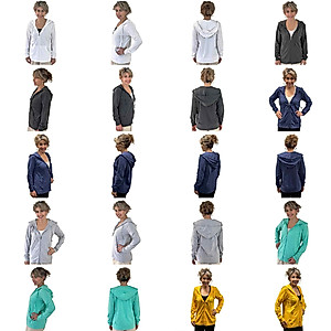 Women's Active Casual Thin Cotton Zip Up Hoodie Jacket, Charcoal Grey, Medium, 1 Piece