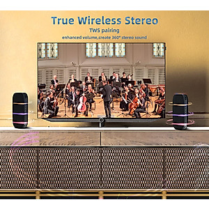 Bluetooth Speakers, 40W Wireless Portable Speaker IPX7 Waterproof with Loud Stereo, Deep Bass, LED Lights, Bluetooth 5.2 Speaker for Party, Shower, Birthday and Festival Gift (Black)