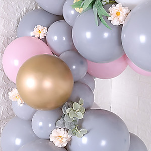 KALOR Grey Balloons,100 Pcs 5 Inch Mini Matte Latex Balloons for Balloon Garland Arch, Birthday Decoration, Wedding Party, Baby Shower Decorations