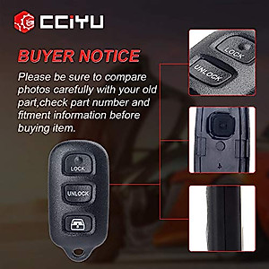 cciyu 1PC 4 Buttons Keyless Entry Remote flip key for Toyota Avalon/ 4Runner/ Sequoia 314.4MHZ HYQ1512Y HYQ1512P HYQ12BBX HYQ12BAN 89742-35021 89742-35050 89742-0C010-C