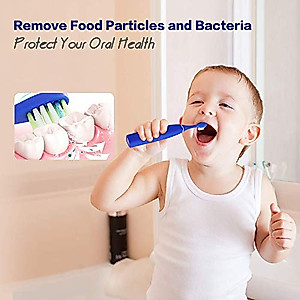 MICESHU Kids Electric Toothbrush, Rechargeable Sonic Toothbrush with 2 Brush Heads, Food Grade Silicone Sleeve & IPX7 Waterproof, for Children and Toddlers Age 3+, Soft